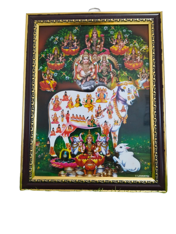 God Sri Gau Matha Kuberan Astha Lakshmi Wood Photo Frame Kuber Kubera ...